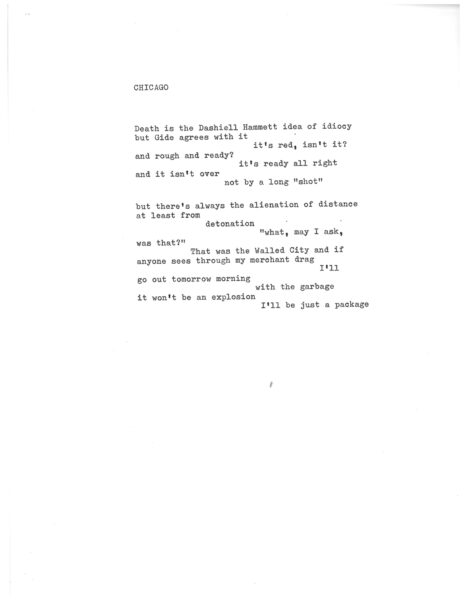Poems by Frank O'Hara transcribed by Ted Berrigan coming to us via Ken ...