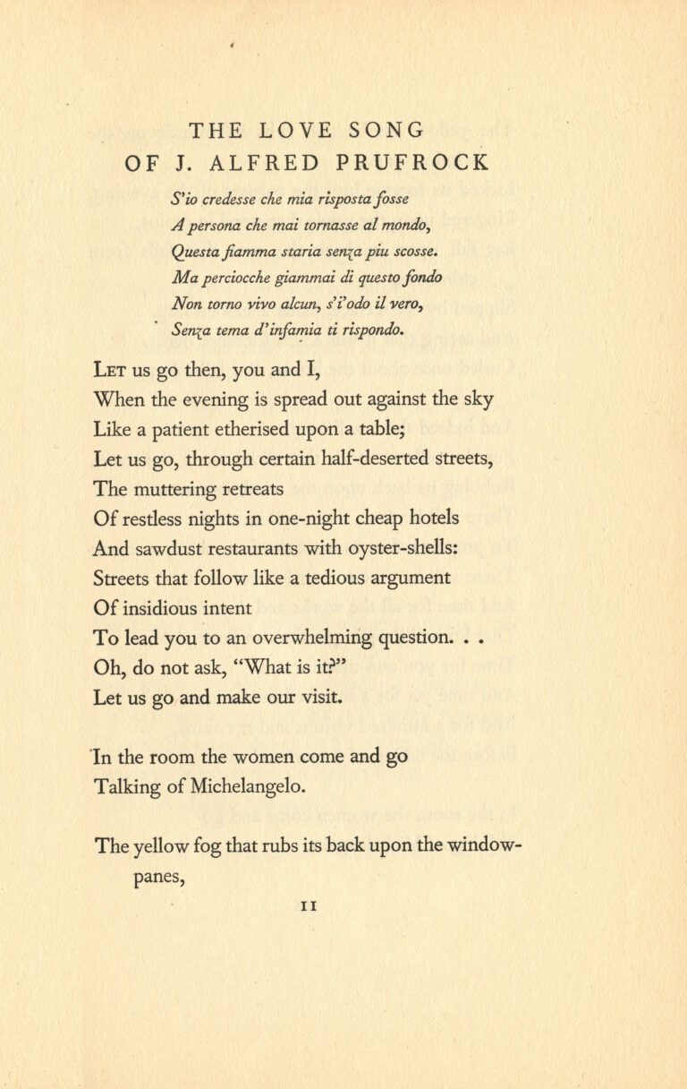 The Love Song of J. Alfred Prufrock read by T. S. Eliot - Don YortyDon ...